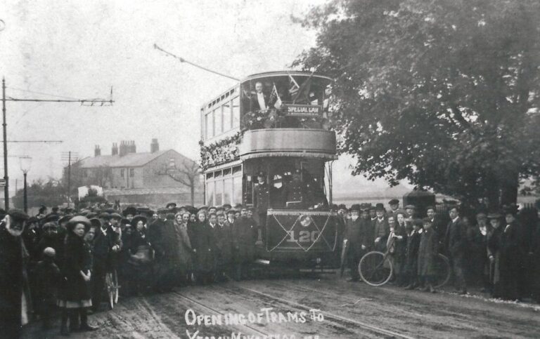First Tram to Yeadon - 1909 - Aireborough Historical Society